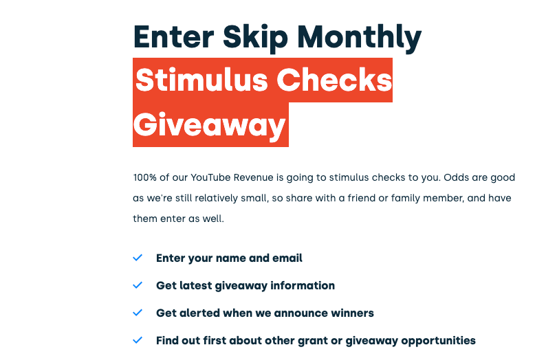 Skip's $500 Grant Program